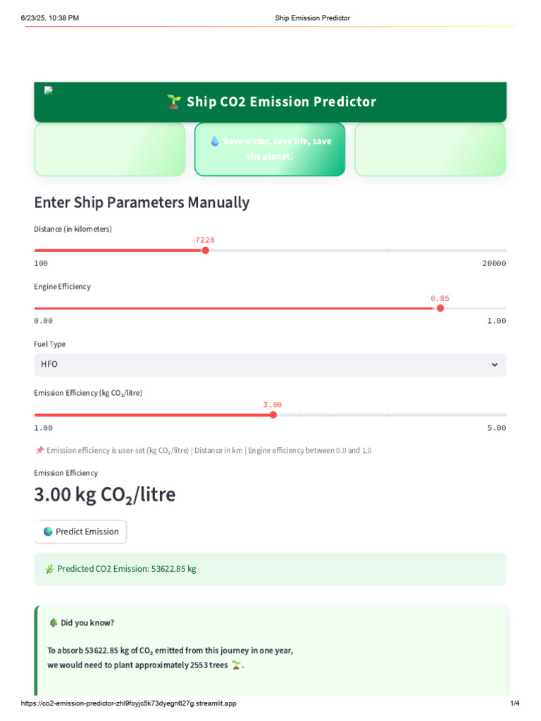 Ship CO2 Emission Calculator Tool | PDF