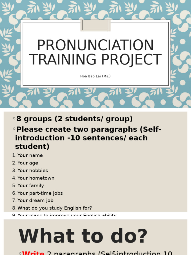 Pronunciation Training Project | PDF