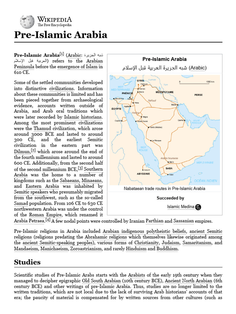 Pre-Islamic Arabia - Wikipedia | PDF | Arabs