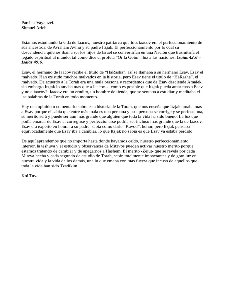 Vayeitzei | PDF