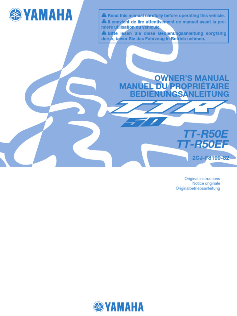 Ttr-50 Owners Manual | PDF | Motorcycle | Vehicles