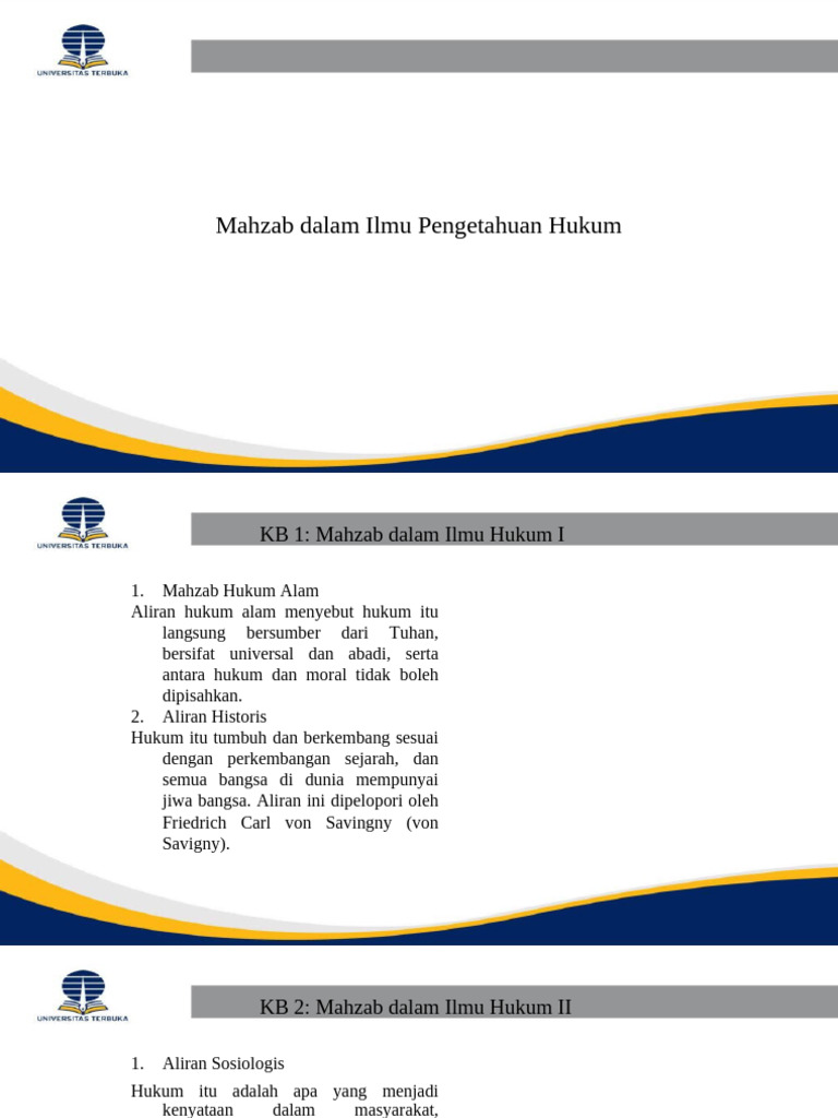 Ppt Sesi 6 Mazhab Hukum | PDF