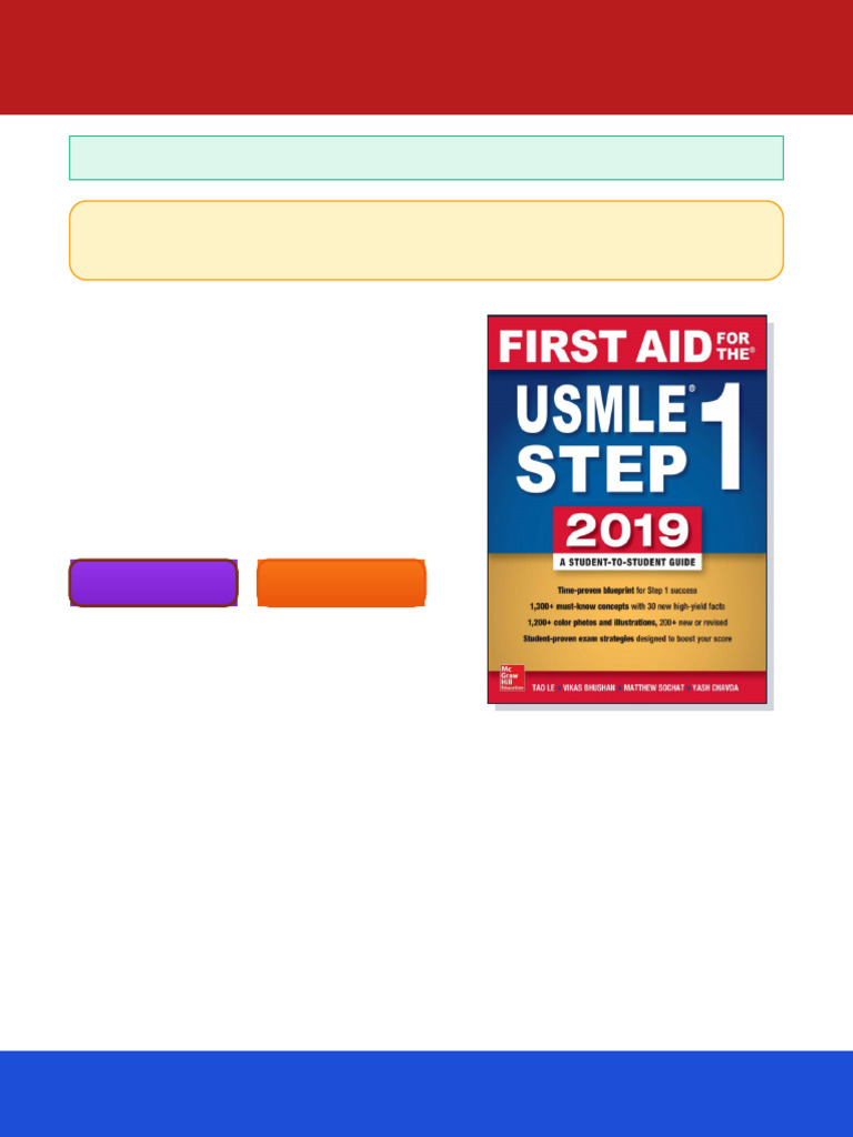 First AID For The USMLE Step 1 2019 29th Edition by Tao Le, Vikas ...