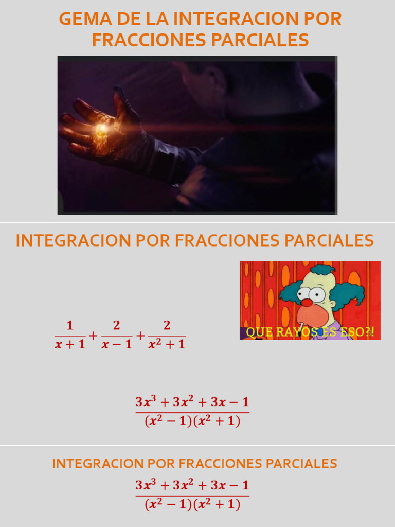 Cálculo Integral. Métodos de Integración - FRACCIONES PARCIALES | PDF ...