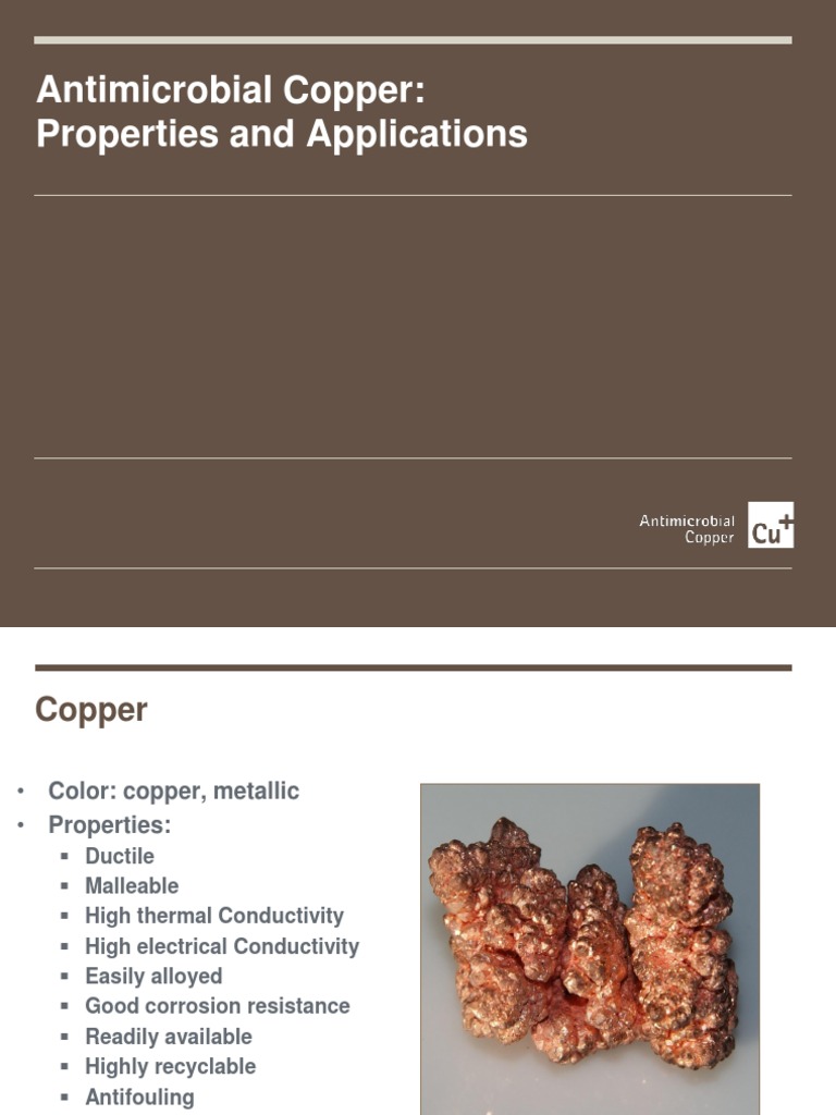 Antimicrobial Copper: Properties and Applications | PDF | Infection ...