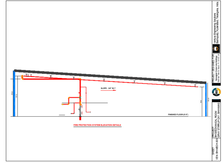 Fire Protection System Elevation Details: SLOPE: 3/4" IN 1' | PDF