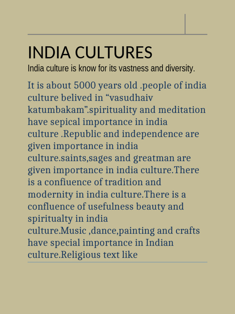 Exploring India's Diverse Culture | PDF
