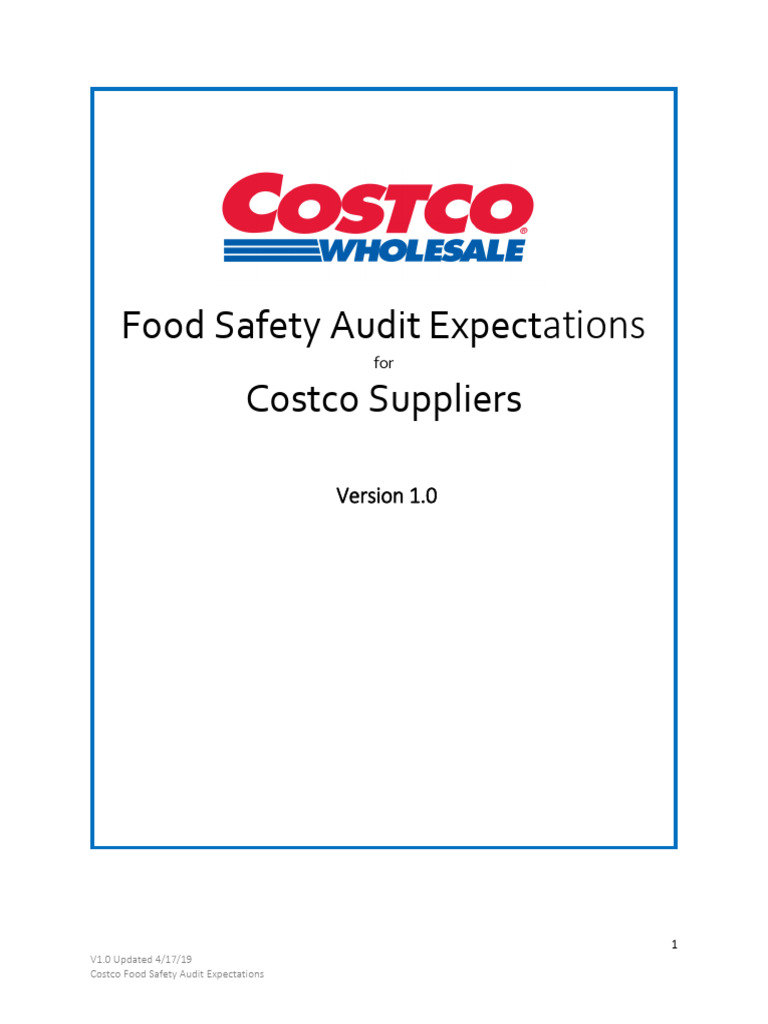 Costco Food Safety Audit Guidelines | PDF | Food Safety | Costco