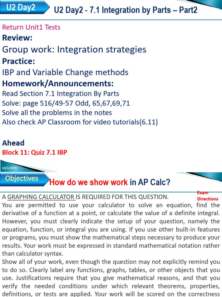 Integration by Parts Strategies and Practice | PDF | Integral | Mathematics
