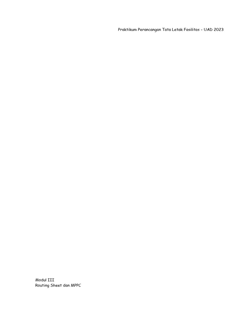 Routing Sheet dan MPPC untuk Produksi | PDF