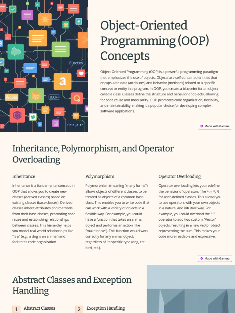 Object Oriented Programming OOP Concepts | PDF | World Wide Web ...