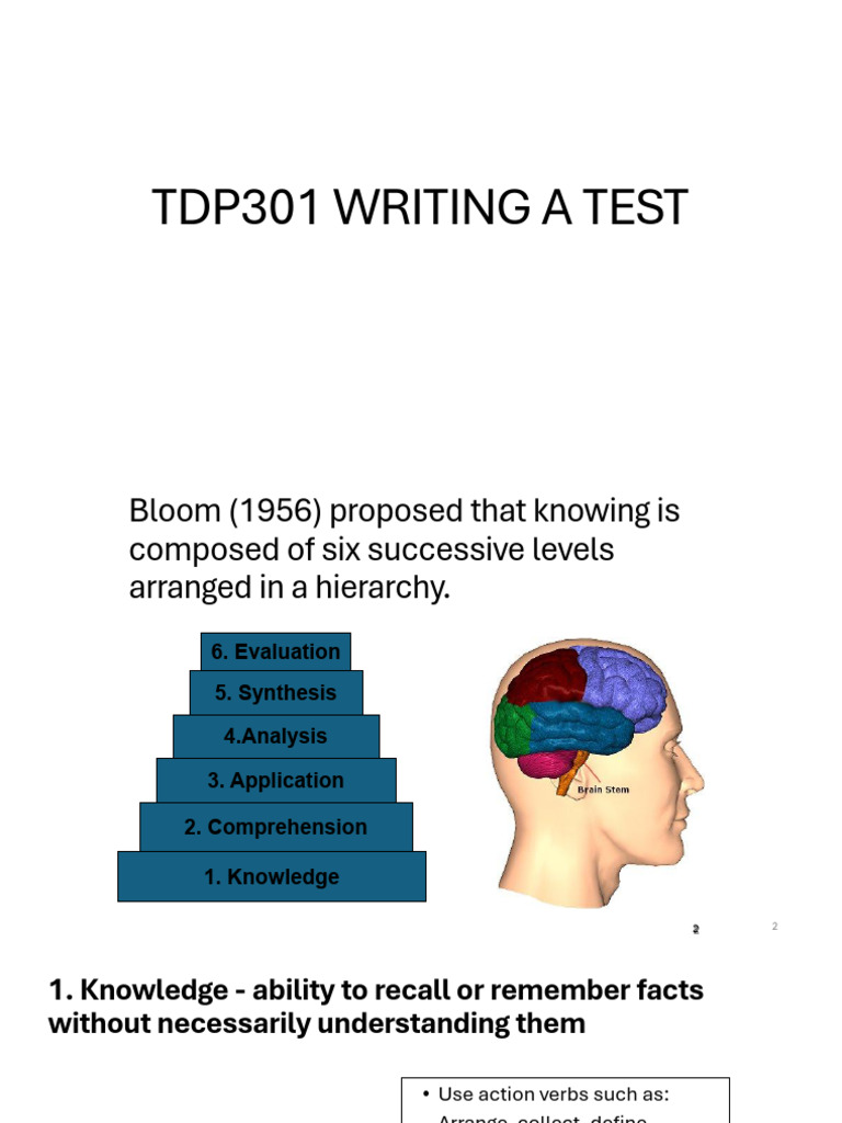 TDP301 Writing A Test Notes 2 | PDF | Validity (Statistics ...