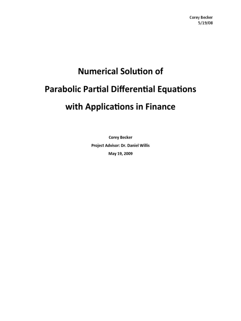 Senior Paper Rough Draft | PDF | Equations | Derivative