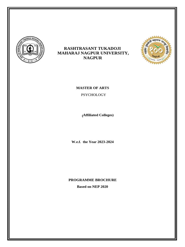 MA Psychology Affiliated NEP 2023-24 | PDF | Developmental Psychology ...