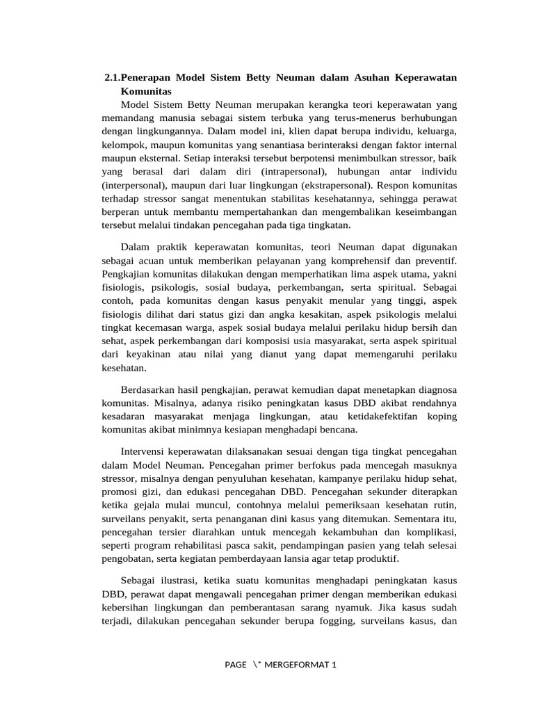 Penerapan Model Sistem Betty Neuman | PDF