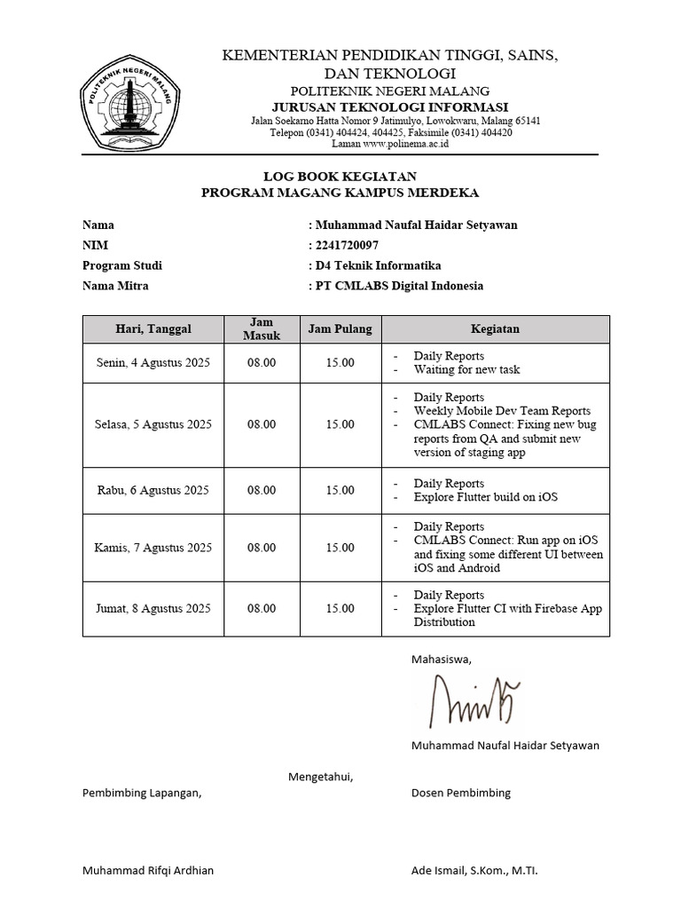 Logbook M08 W01_Muhammad Naufal Haidar Setyawan | PDF