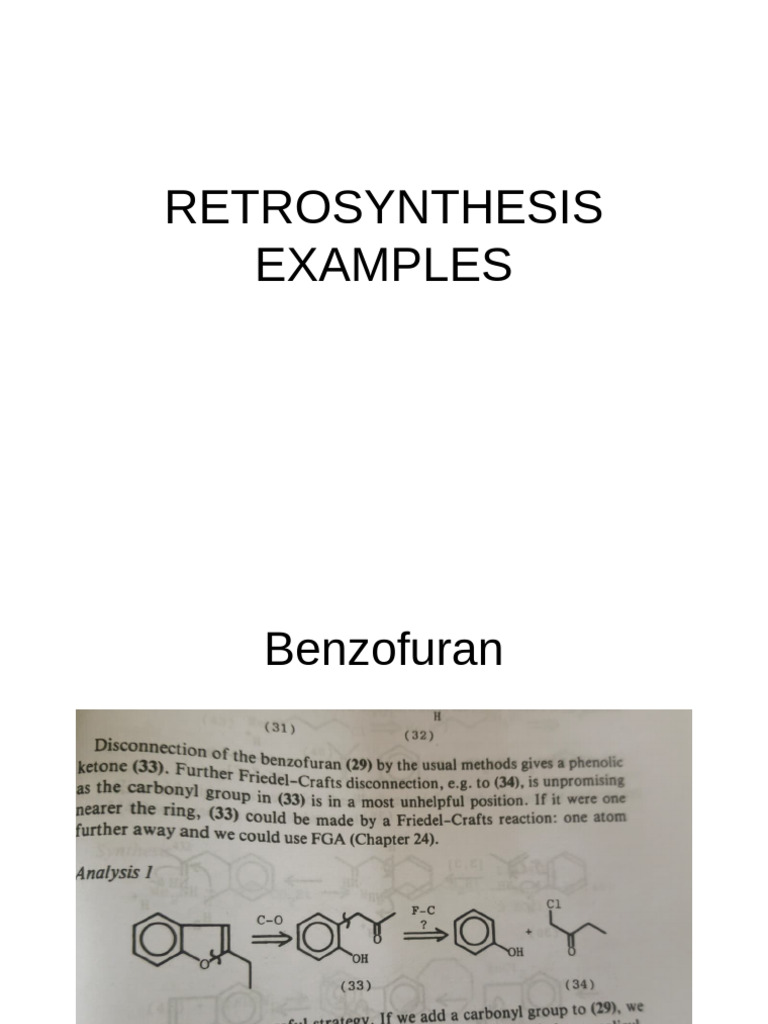 Retrosynthesis of Compounds | PDF