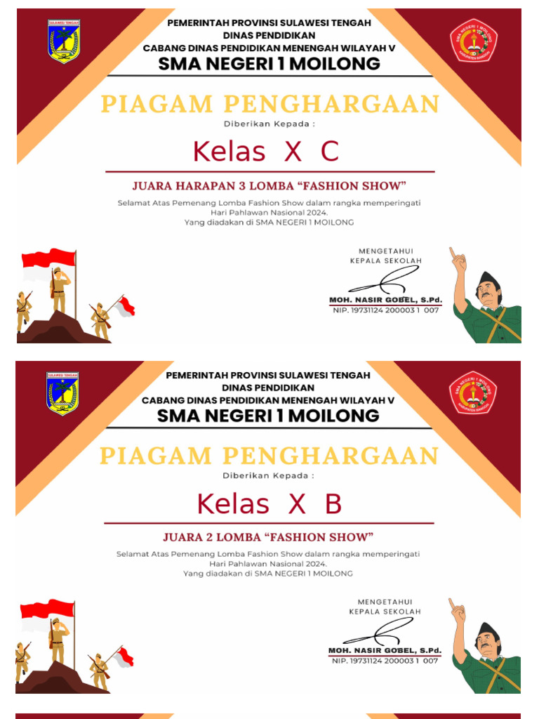 piagam penghargaan | PDF