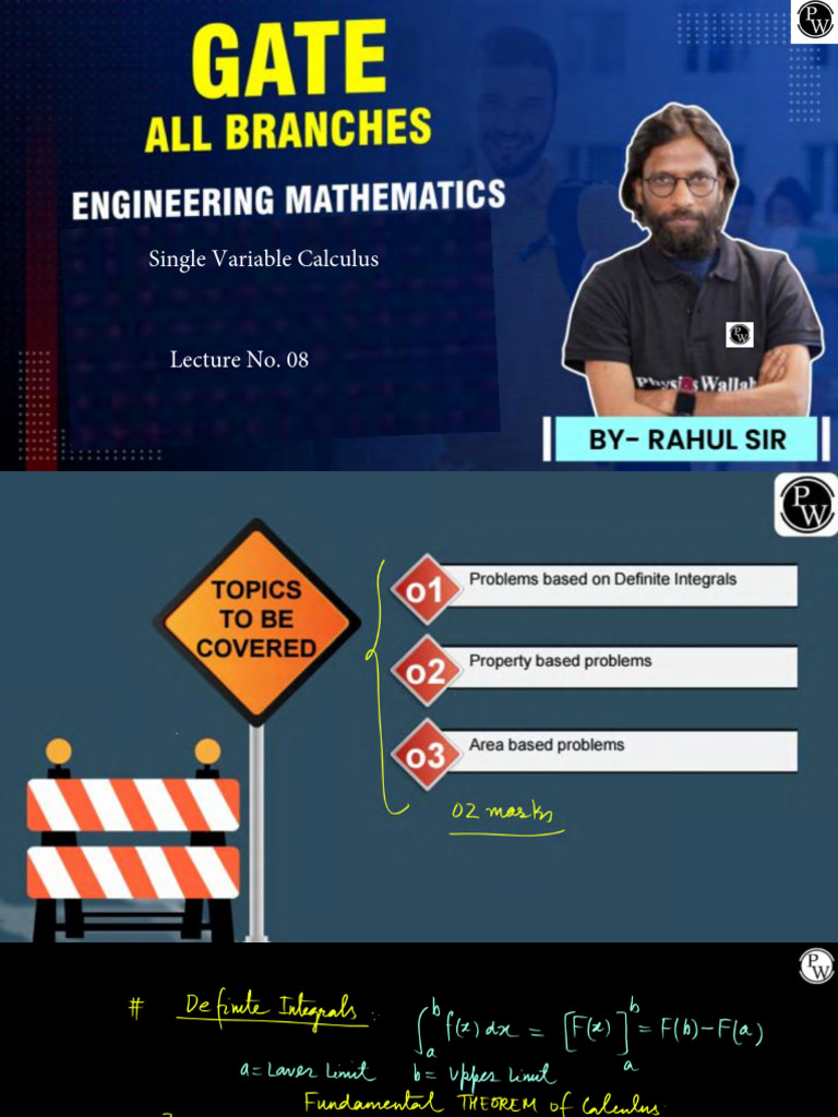 Single Variable Calculus 08 - Class Notes (By Rahul Joshi Sir) | PDF