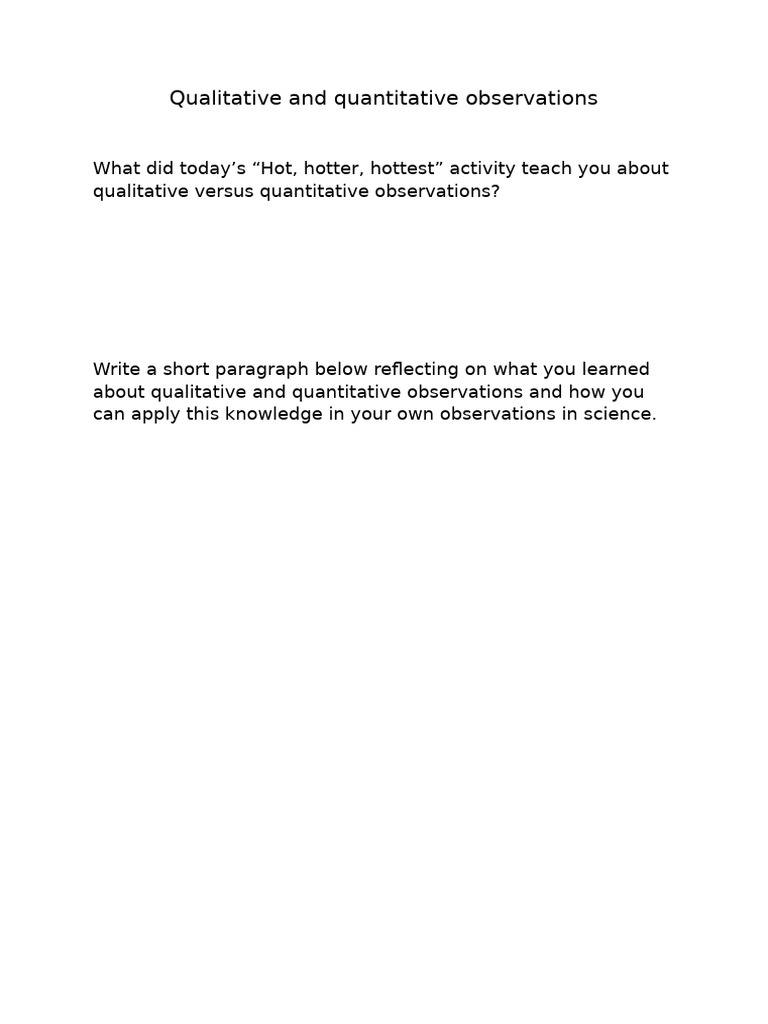 Qualitative vs Quantitative Observations Explained | PDF