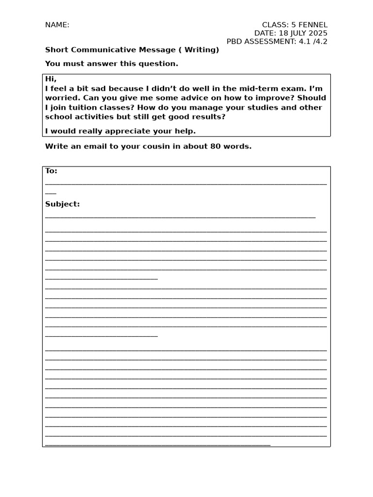 Short Communicative Message | PDF