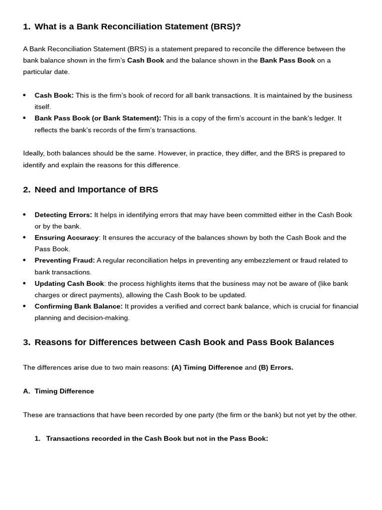Understanding Bank Reconciliation Statements | PDF | Cheque | Debits ...