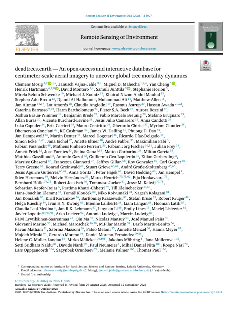 deadtrees.earth — An open-access and interactive database for ...