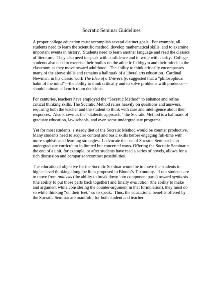 Socratic Seminar | PDF
