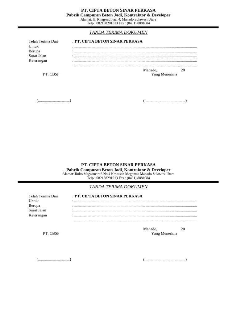 Tanda Terima Kwitansi & Inv | PDF