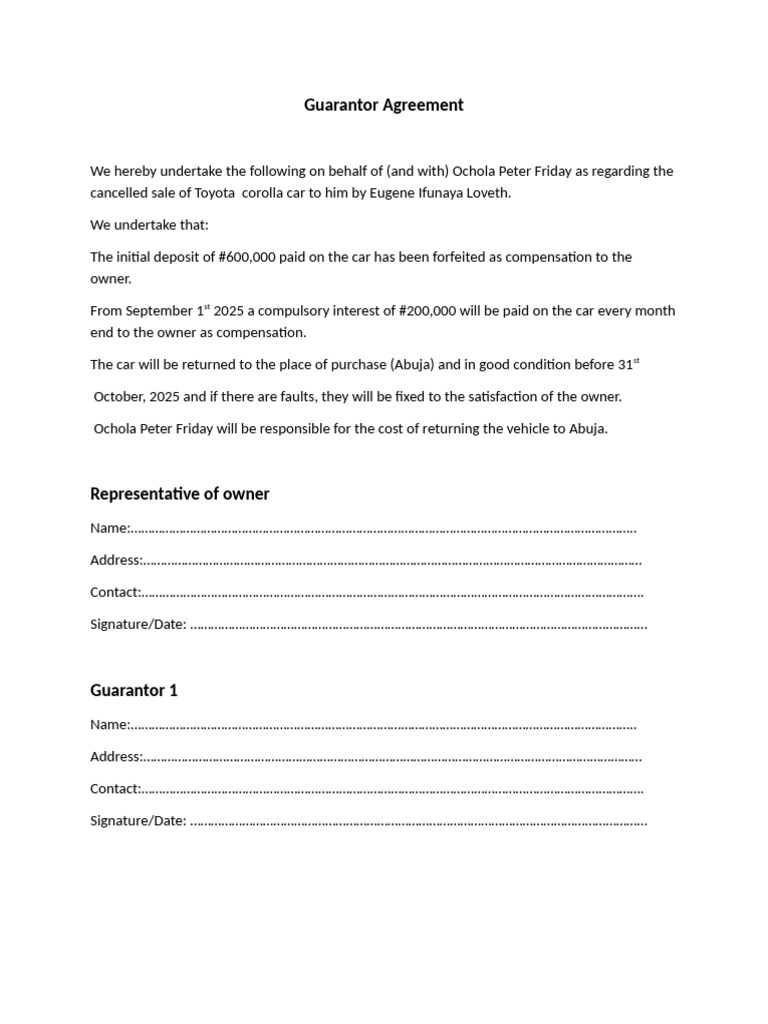 Guarantor Agreement | PDF