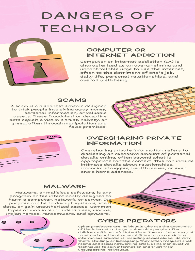 Pink and Yellow Illustrative Online Safety Infographic PDF | PDF ...