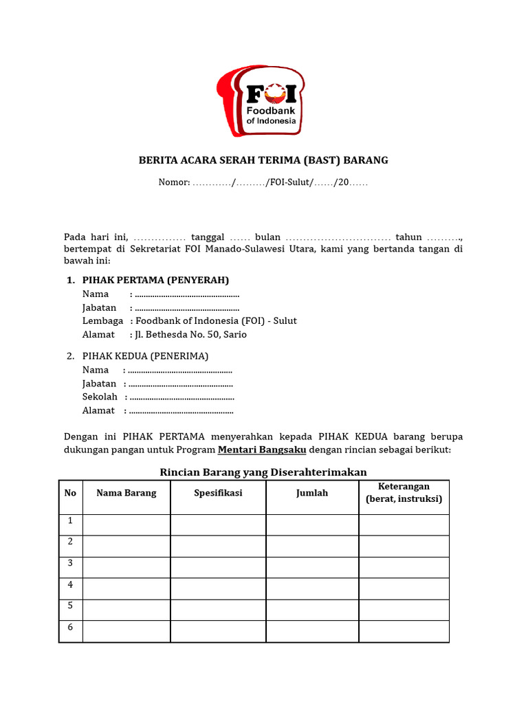 Bast Foi Sekolah 2025 | PDF