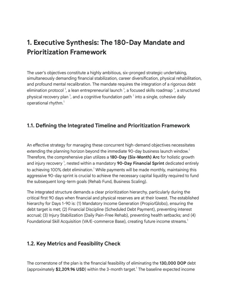 180-Day Strategic Growth Plan | PDF | Physical Therapy | Meal