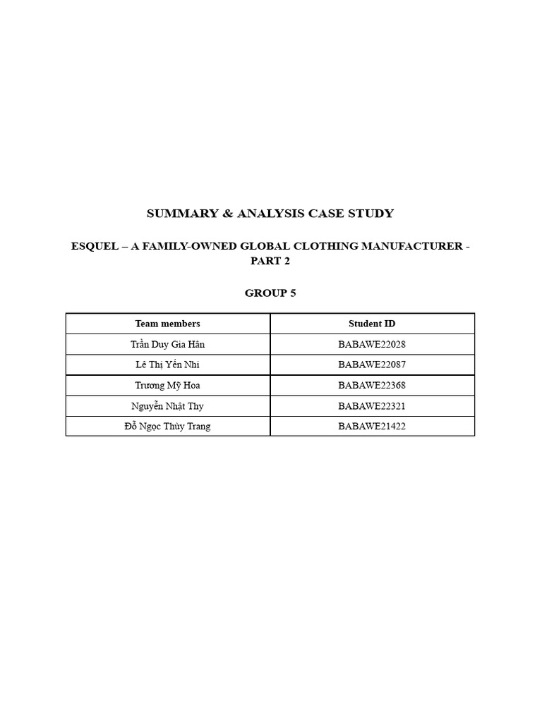 Group 5_ Summary & Analysis Case Study W9 | PDF | Corporate Social ...