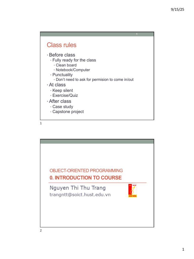 Object-Oriented Programming Course Guide | PDF | Object Oriented ...
