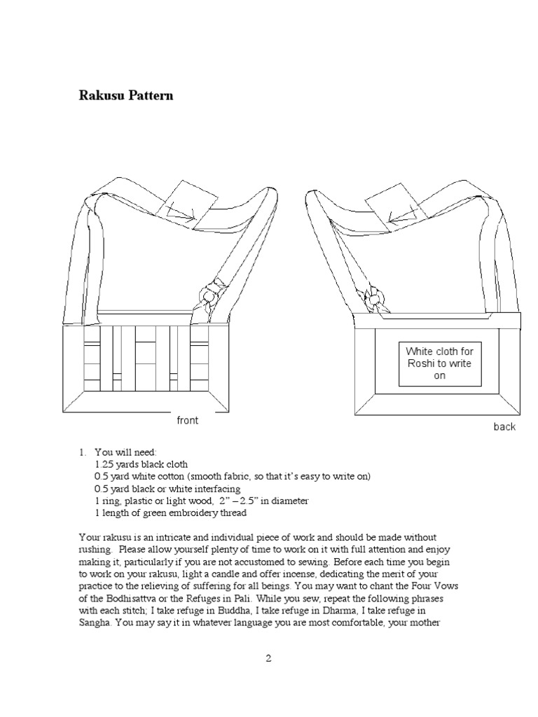 Rakusu Pattern | PDF | Seam (Sewing) | Sewing