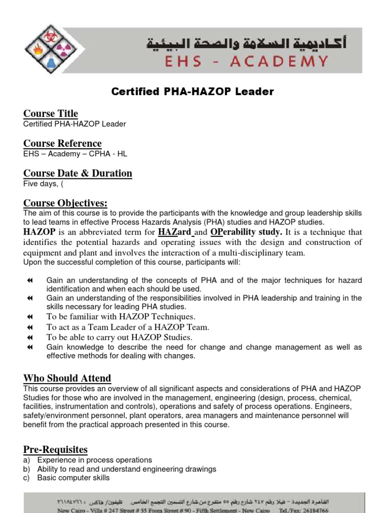 Certified PHA and HAZOP Leader | PDF | Leadership | Safety