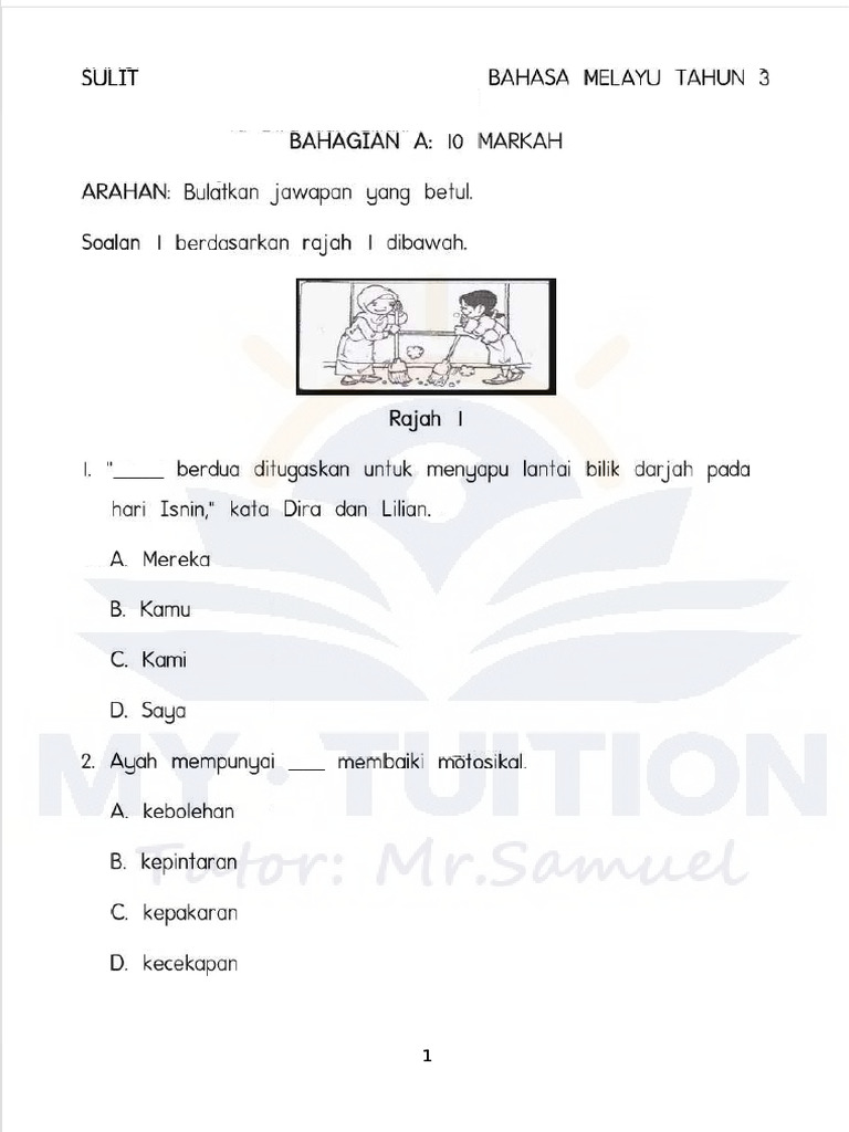 Upsa Bahasa Melayu Tahun 3 | PDF