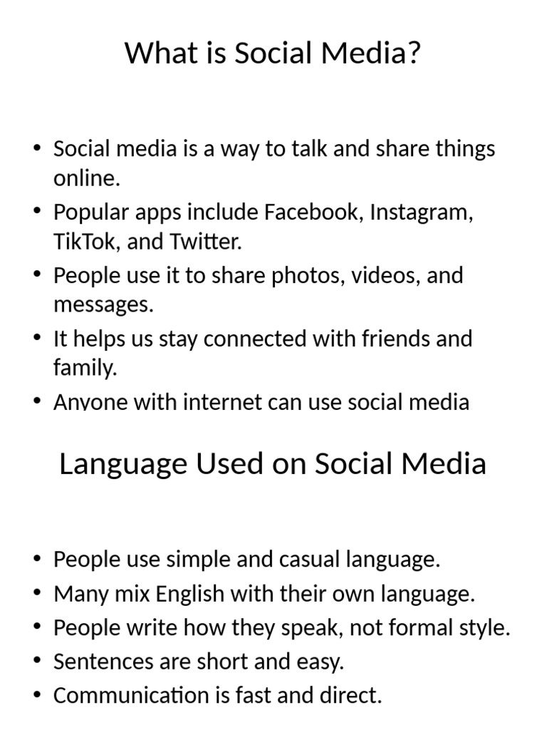 Social Media Language Presentation | PDF