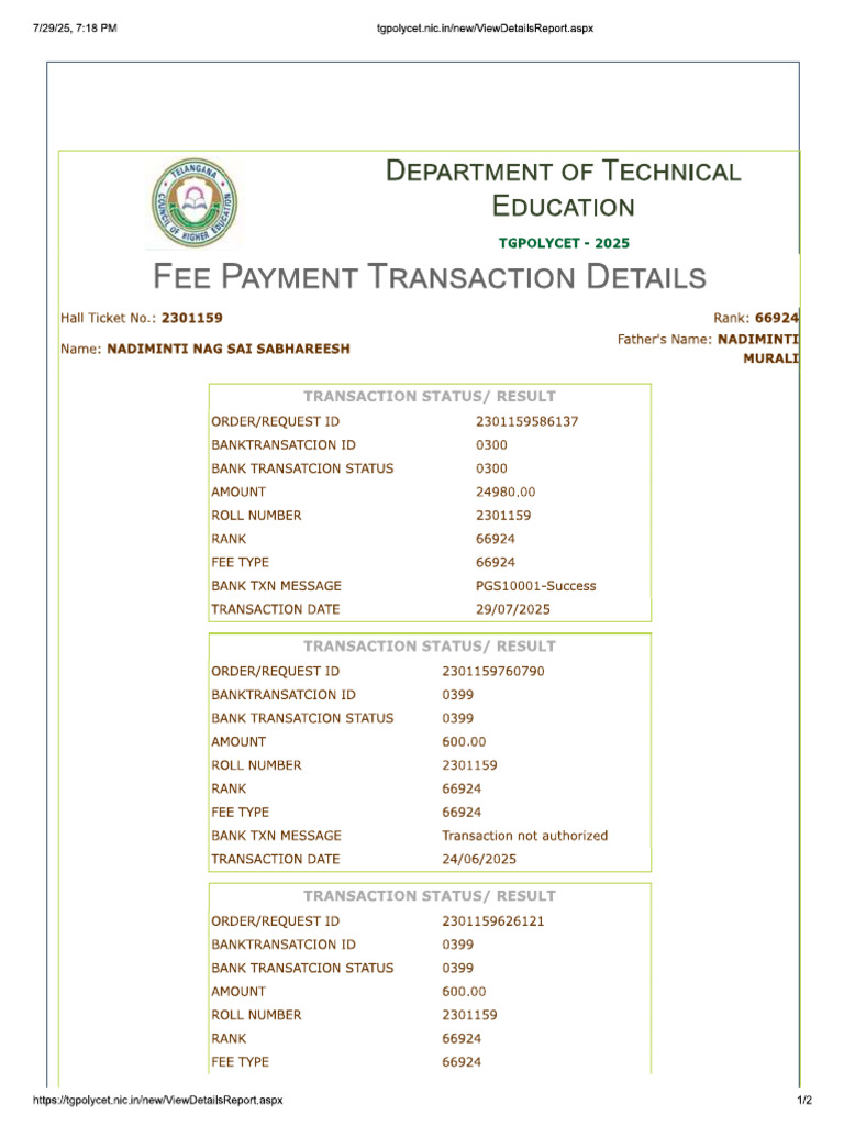 Fee Payment | PDF