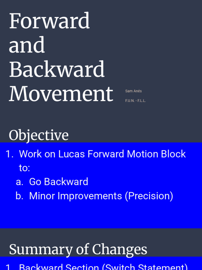 Optimizing Forward and Backward Motion | PDF