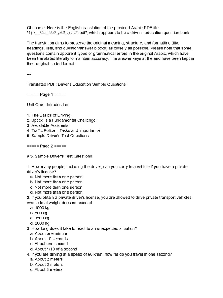 Driver's Education Question Bank PDF | PDF | Traffic | Traffic Light