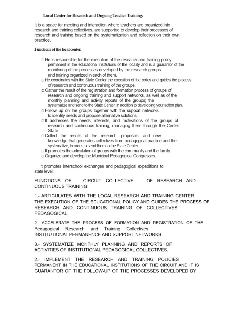 Functions of Vocational Training and Research Spokespersons Inst. and ...