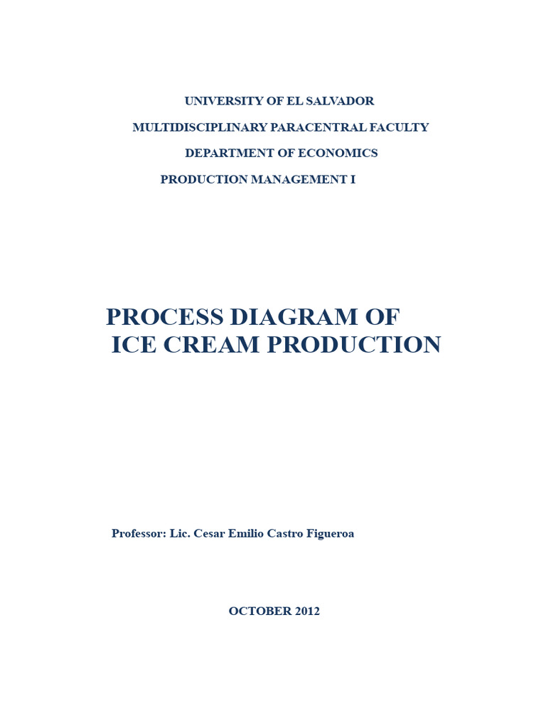 Ice Cream Production Process Diagram | PDF | Milk | Ice Cream