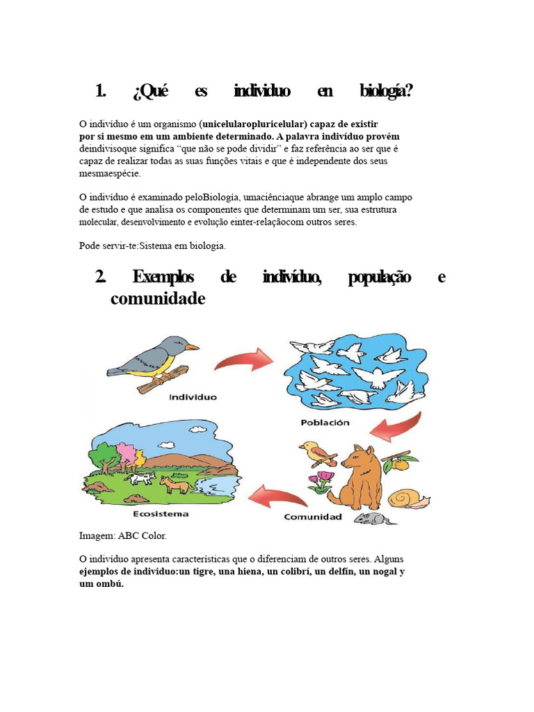 Definição de Indivíduo em Biologia | PDF
