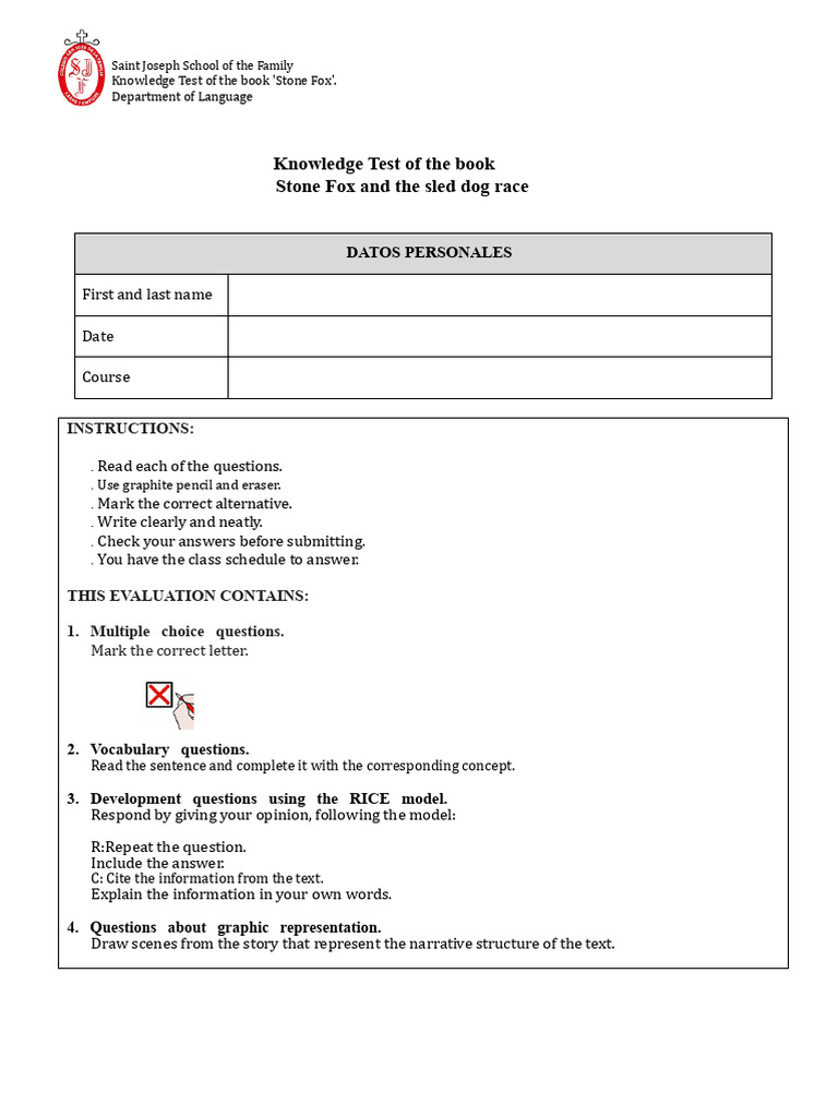 Stone Fox Knowledge Test for Students | PDF | Multiple Choice