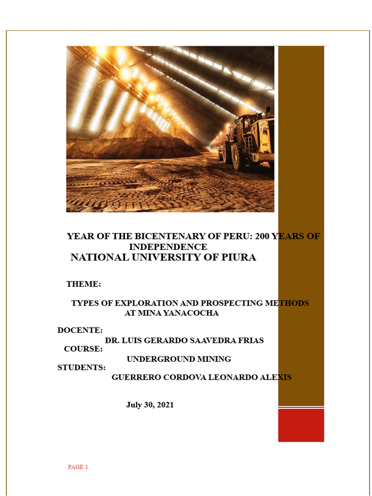 Mining Exploration Methods at Yanacocha | PDF | Thermography | Mining