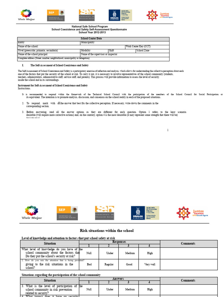 Self-Assessment Questionnaire on School Coexistence and Safety.pdf ...