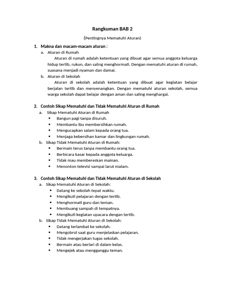 Pentingnya Mematuhi Aturan di Rumah dan Sekolah | PDF