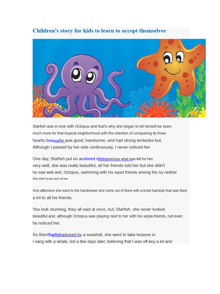 Children's Story For Kids To Learn To Accept Themselves. | PDF